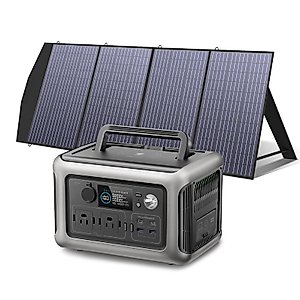 ALLPOWERS R600 Solar Generator with SP033 solar panel included, 600W 299Wh LiFePO4 Portable Power Station with 200W Solar Charger, UPS Battery Backup, MPPT Solar Power for Camping RVs Home
