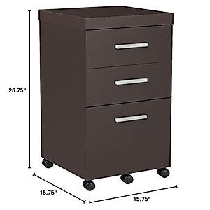 Coaster Home Furnishings Skylar 3-Drawer Mobile Storage Cabinet Cappuccino