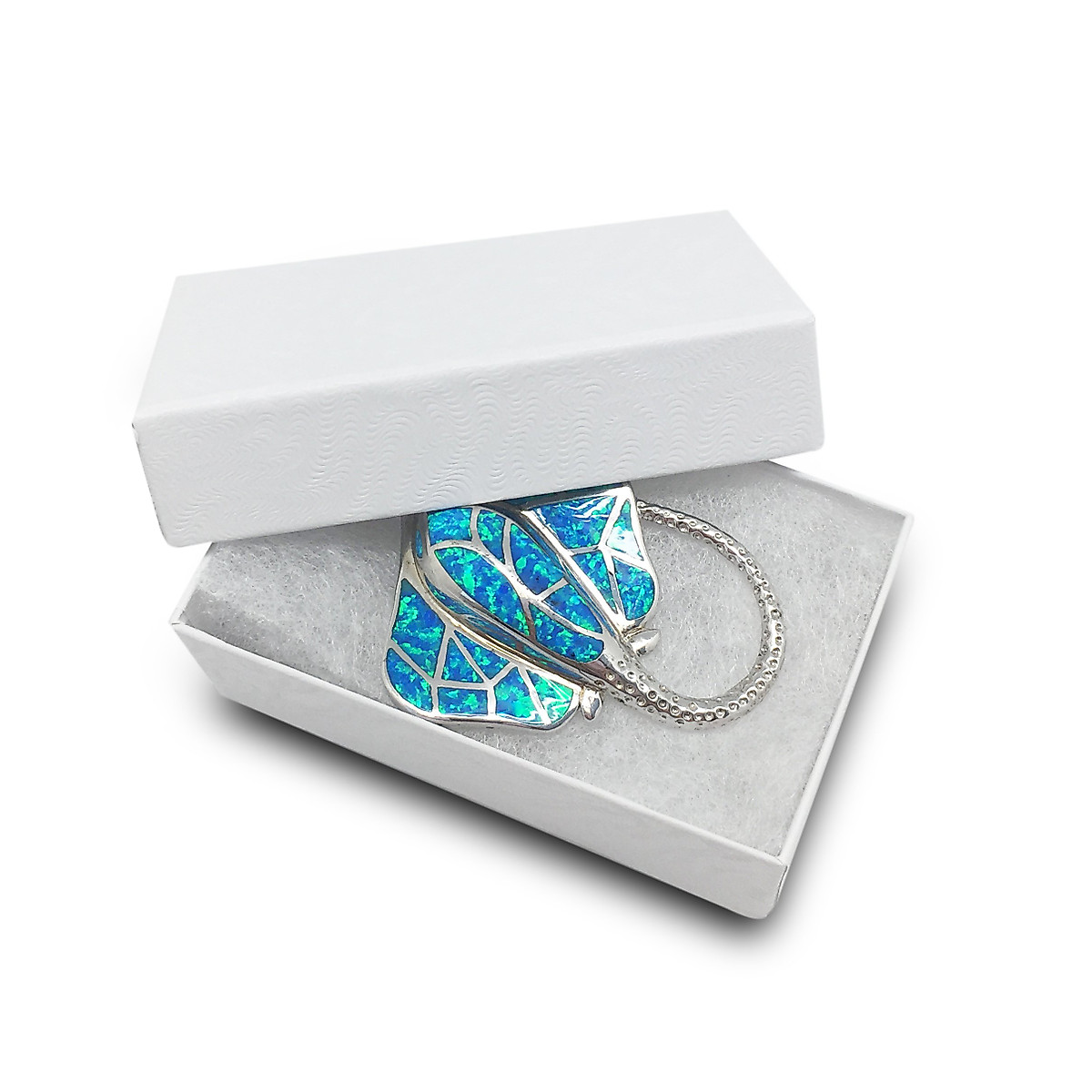 TheDisplayGuys - 100-pack - #21 Cotton Filled Cardboard Paper Jewelry Box Gift Case - Swirl White (2.6" x 1.6" x 1")