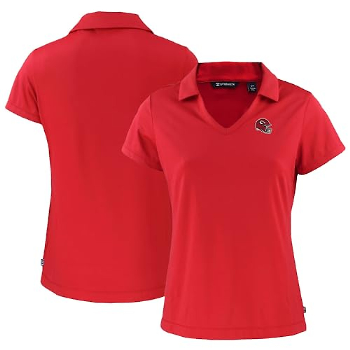 Cutter & Buck Women's Red Kansas City Chiefs Helmet Daybreak Eco Recycled V-Neck Polo