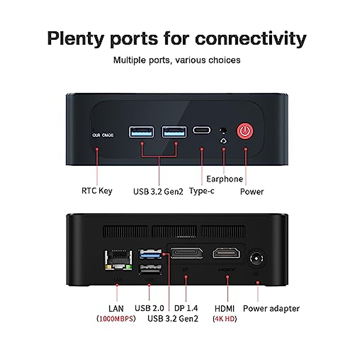 Beelink SER5 Mini PC,AMD Ryzen 5 5500U Processor,up to 4.0 GHz(6C/12T),Mini Computer with 16G DDR4 RAM/500GB M.2 NVMe 2280 SSD,4K FPS/WiFi 6/BT5.2/Three-Screen Display/Auto Power On
