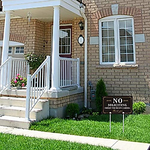Uflashmi No Soliciting Sign for House Yard, No Soliciting Signs for Home with Stake, 13X7.87 inch