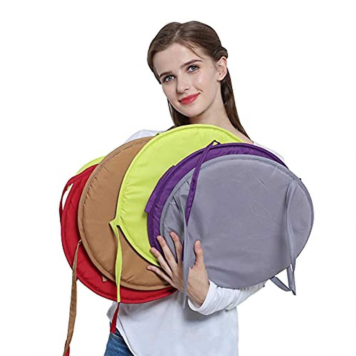 Colorful Indoor/Outdoor Chair Pads Round Seat Cushions Garden Patio Home Cushions - Diameter 28cm/10.9inch,Patio Furniture Cushion Cover,Round Seat Garden Pads