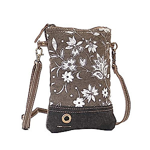 Myra Bag Dusky Bleach Upcycled Canvas & Leather Small Crossbody Bag S-1509