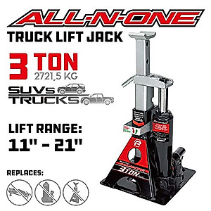 Powerbuilt 3 Ton, Bottle Jack and Jack Stands in One, 6000 Pound All-in-One Car Lift, Heavy Duty Vehicle Unijack, 640912