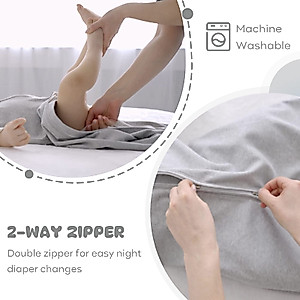 Yoofoss Baby Sleep Sack 3-6 Months 100% Cotton 0.5 TOG Baby Sleeping Bag 2-Way Zipper Toddler Wearable Blankets 3 Pack Breathable Lightweight (Small)