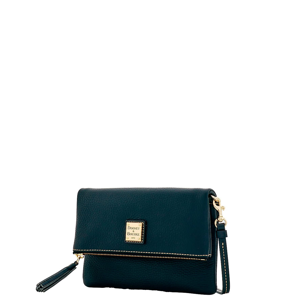 Dooney & Bourke Handbag, Pebble Grain Foldover Zip Crossbody - Black