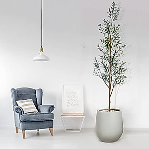 7.6FT (92'') Olive Tall Skinny Artificial Plants for Home Indoor, Fake Potted Olive Silk Tree for Modern Home Office Living Room Floor Decor Indoor