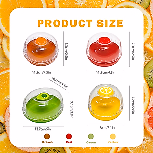 4 Pcs Vegetable and Fruit Storage Containers for Fridge, Refrigerator Vegetable Crisper Makes Food Stays Fresh Longer, BPA Free & Reusable, Ideal Avocado Lemon Tomato and Onion Keeper/Saver/Holder (B)