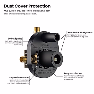 KIBI 2-Function Wall Mounted Circular Bathroom Shower System | Solid Brass Pressure Balanced Shower Faucet Set with High Flow Showerhead and Handheld Spray for Bathroom (Chrome, KSF403)