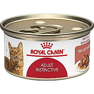Royal Canin Feline Health Nutrition Canned Cat Food,Thin Slices in Gravy- 3 Ounce Cans- 12 Pack Variety Bundle- 2 Flavors with Pets Food Bowl (6) Adult Instinctive (6) Intense Beauty