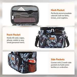 Lifewit Lunch Box for Men Women Double Deck Lunch Bag, Large Insulated Soft Cooler Bag, Leakproof Soft Meal Prep Lunch Tote with Shoulder Strap for Adults for Work/Flight/Travel, 12L/16Can, Flower