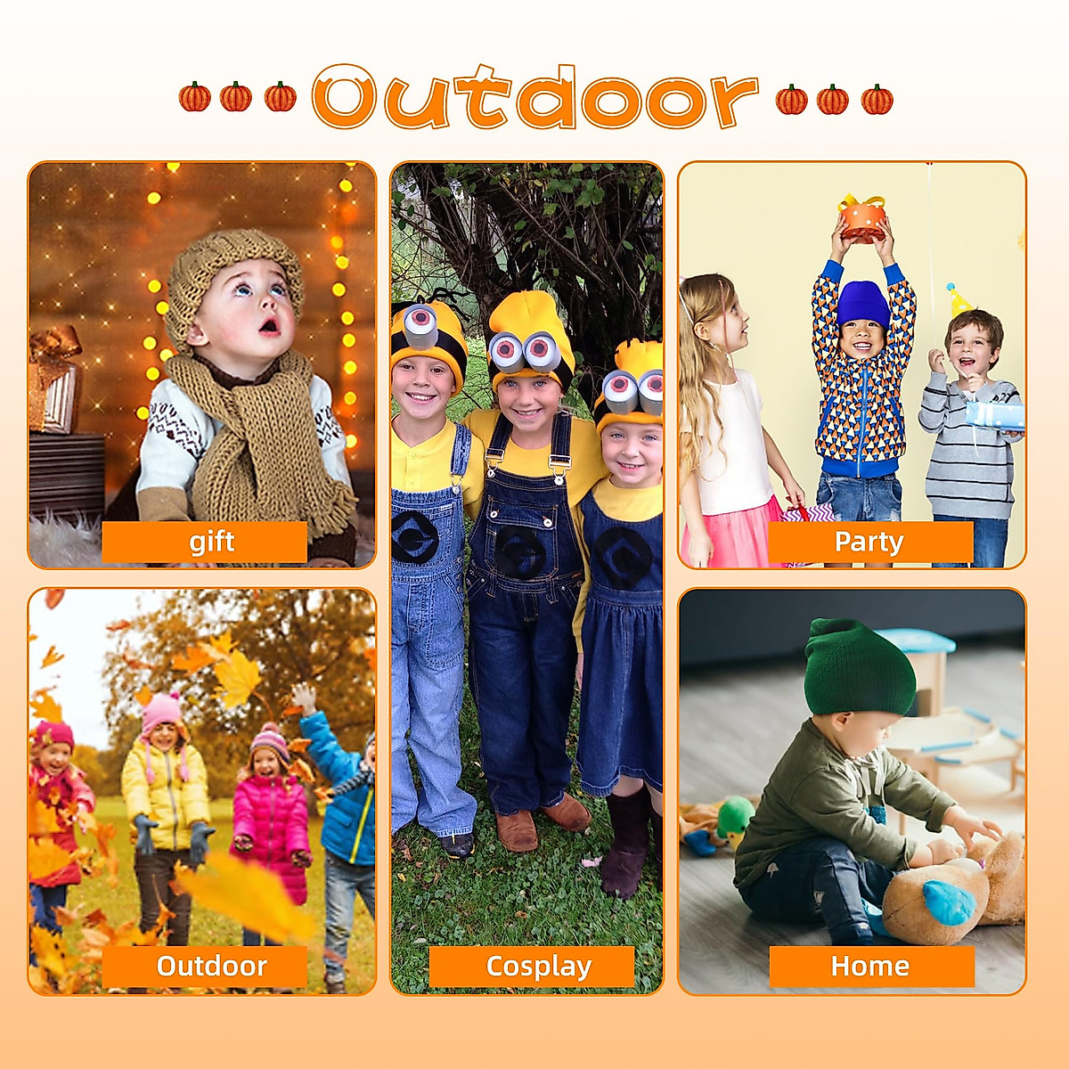 Zando Kids Winter Beanies Soft Warm Knit Baby Hats Children Caps Boys Girls Cute Cuff Baggy Hip-hop Slouchy Hat Dark Green One Size