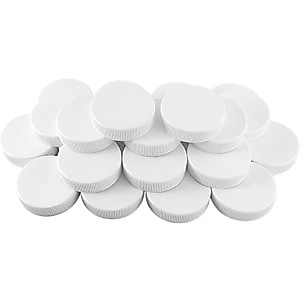 Regular Mouth Plastic Mason Jar Lids, Unlined (24-Pack); Standard Size 70-450 White Plastic Caps for Mason Jars