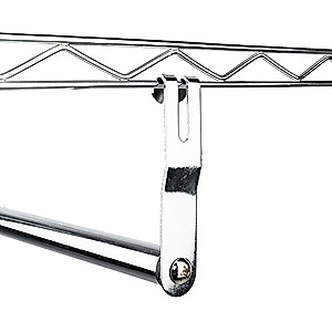 COOBL 2-Tier Heavy Duty Rolling Garment Rack,Wire Shelving Clothes Rack for Clothing,Storage with Double Rods,Lockable Wheels (Silver)