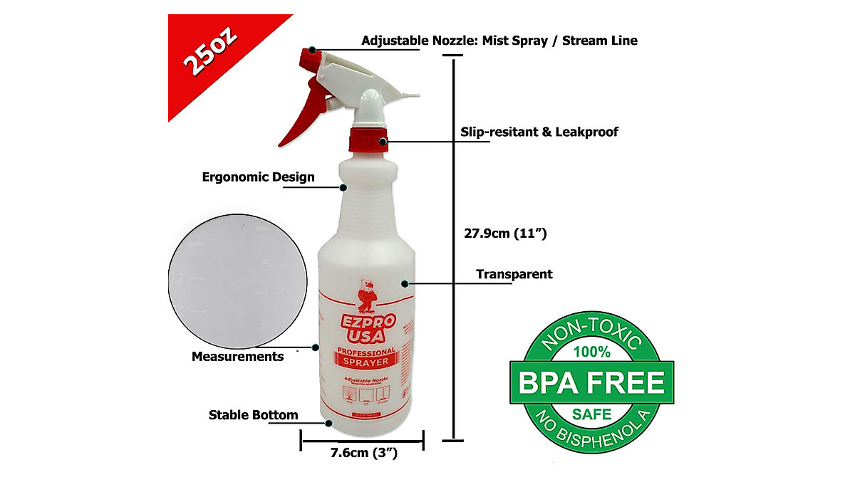 EZPRO USA 24 oz Spray Bottles - Versatile & Durable