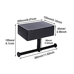 Pilarmuture Holder Wall Mount Organizer,Stainless Steel Double Size Holder with Shelf,Bathroom Holder with Storage,Roll Toilet Holder (Type A)