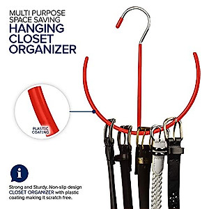 Belt Scarf Hanger Space Saving Organizer Hanging Multi Purpose Ties Shoe Rack Gym Bag Organizer Closet Organization EASYVIEW