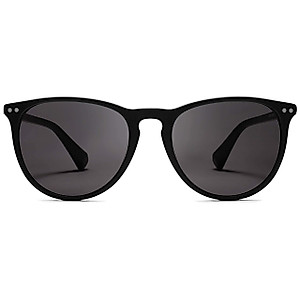 MVMT Ingram | Polarized Round Sunglasses For Men and Women | Matte Black/Dark Grey | 54 mm