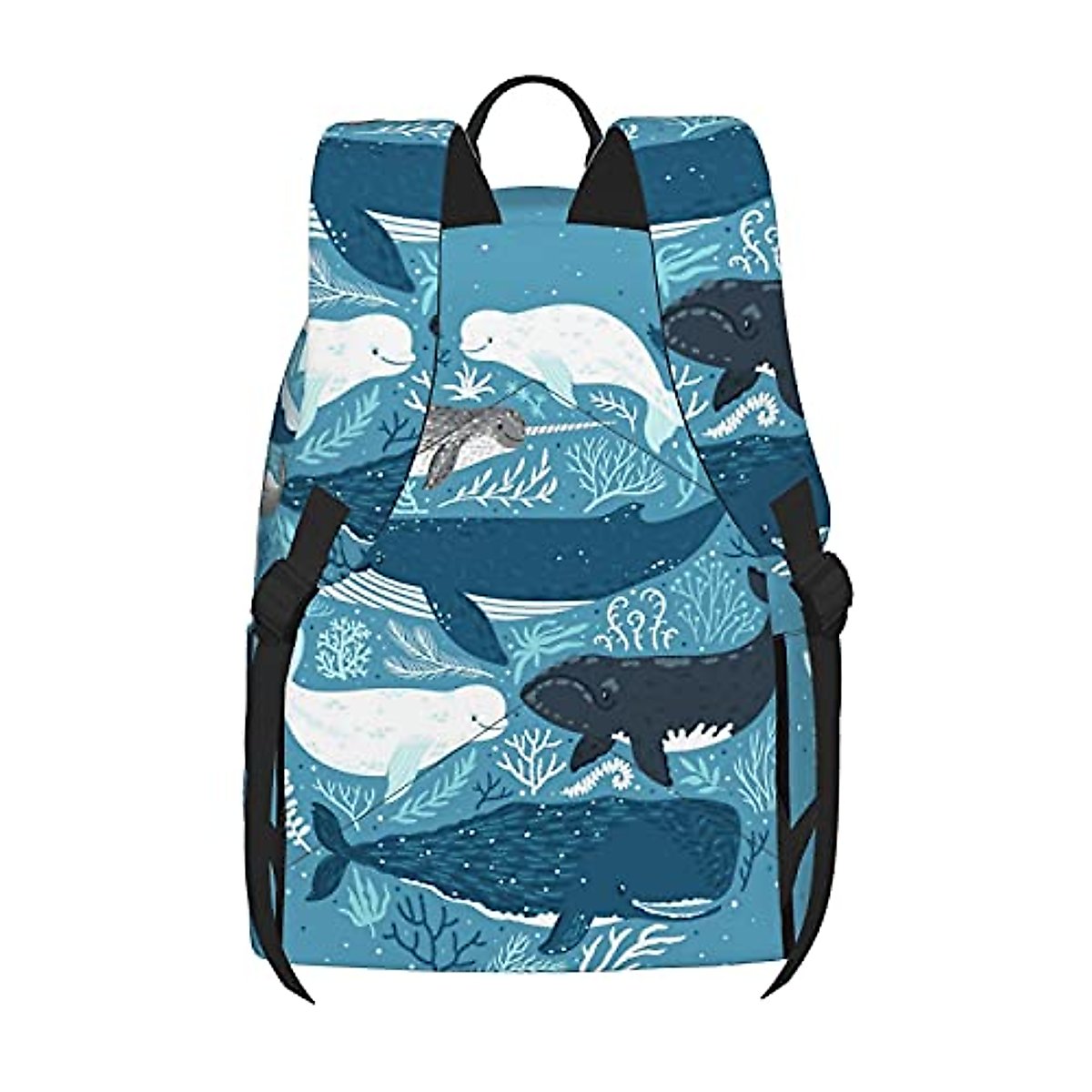 FeHuew 16 inch backpack Whales Laptop Backpack Full Print School Bookbag Shoulder Bag for Travel Daypack
