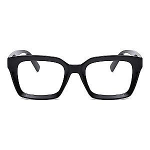 JOVAKIT Non Prescription Glasses for Women Men Fashion Square Frame Eyeglasses (Black)