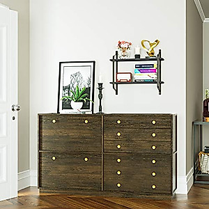 Love-KANKEI Floating Shelves Wall Mounted Industrial Wood Wall Shelves for Pantry Living Room Bedroom Kitchen Entryway, 2 Tier Heavy Duty Book Shelf Black