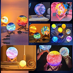 [ Update 2024] Paint Your Own Moon Lamp Kit, 5.9 inches-Button Battery Type DIY Moon Night Light for Kids Art Supplies Creativity Arts & Crafts Kit for Kids, Teen Girls Boy Birthday