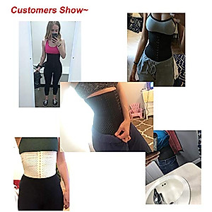Waist Trainer Corset for Weight Loss Sport Workout Body Shaper Tummy Fat Burner, Black, Medium (Waist 26.7-29inch)
