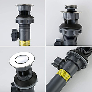 WOWOW Bathroom Drain Assembly Stopper with Lift Rod for Bathroom Faucet Vanity Sink Pop-Up Drain Stopper Assembly with Lift Rod and Overflow,Brushed Nickel