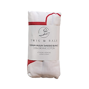 TWIG & BALE Madison Wisconsin Baby Blanket Organic Cotton Muslin Swaddle Blanket - 47" x 43" - Fans of Wisconsin Baby Gift for Boys Girls Newborn Receiving Blankets