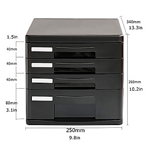 LEYT File Drawer Desktop - 4/5 Drawers File Cabinet, for Office Supplies, Desk Accessories, PP Material Durable and Pollution Free. (Size : 4 Draws)