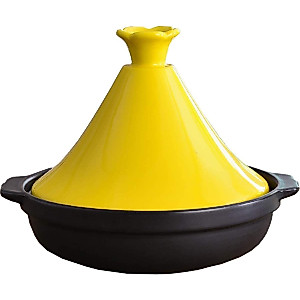 QIANMEI Ceramic Tagine Pot 30Cm Tagine Cooking Pot with Lid|Smoke-Free Non-Stick Cookware Saucepan|for Most Open Flame Cookware (Color : B)