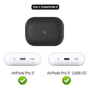Liquid Silicone Case for AirPods Pro 2(2023/2022), Triple Layer Hybrid Protective Hard Case Shockproof Cover Compatible with AirPods Pro 2nd Generation(Black)