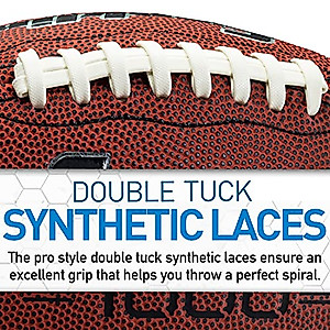 Franklin Sports Official Size Football - 1000 Regulation Outdoor Football - Synthetic Leather Adult Size Football - Outdoor All-Weather Footballs - Extra Grip Official Size Football - Brown + White