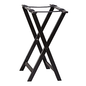 American Metalcraft Black 18" x 38" Wood Tray Stand