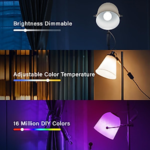 Sengled Smart Bulb, WiFi Light Bulbs, Color Changing Light Bulb, Smart Light Bulbs that Work with Alexa & Google Assistant, A19 RGB Alexa Light Bulb No Hub Required, 60W Equivalent 800LM CRI>90, 4Pack