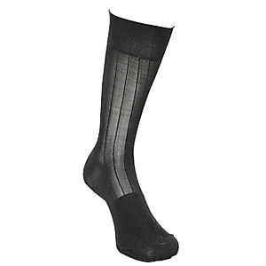 Mona's Choice 3-Pack Mens Silk Dress Socks/Mens Sheer Dress Socks/Mens Nylon Dress Socks (Black)