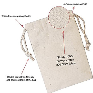 BigLotBags Canvas Cotton Bags Double drawstring Pack of 12 (12x16 Inches)
