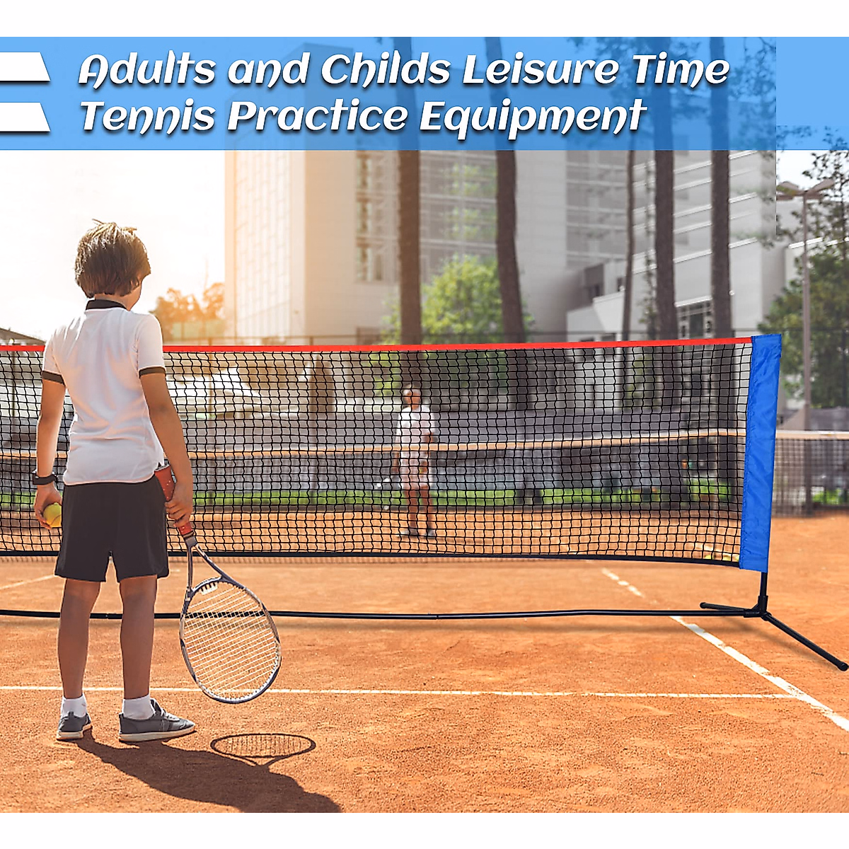 Volleyball Net with Poles 10FT Portable Volleyball Net Height Adjustable for Outdoor Backyard