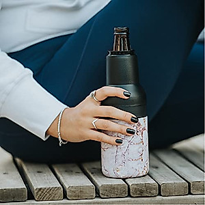 Asobu Frosty Beer Holder 2 Go Vacuum Insulated Double Walled Stainless Steel Beer Can and Bottle Cooler with Beer Opener Eco Friendly and Bpa Free (Marble)