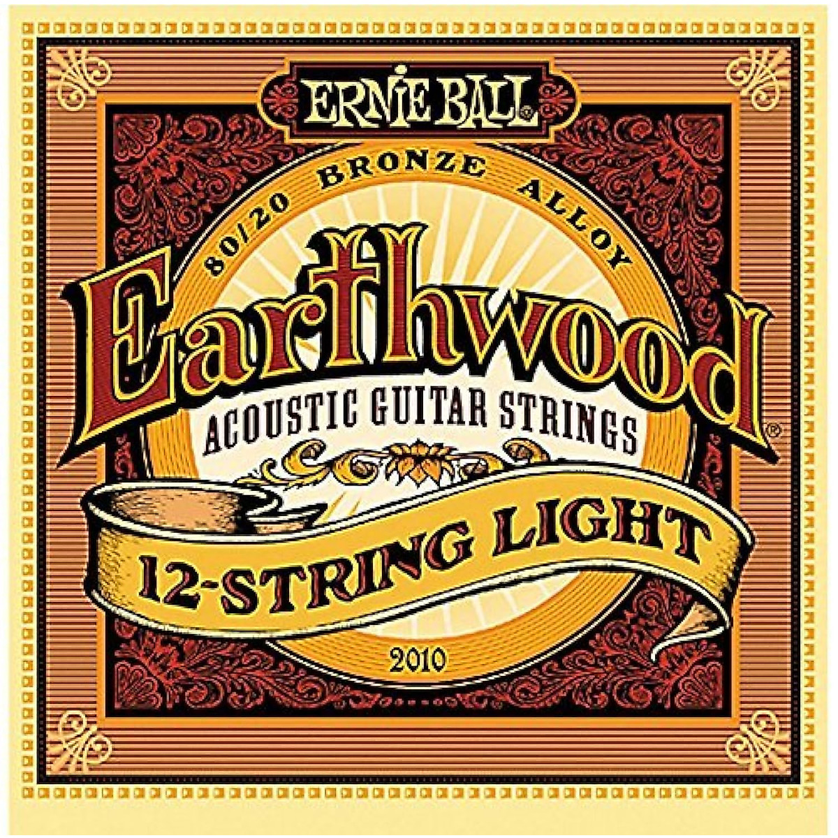 Ernie Ball Guitar Strings | 12 String | Acoustic | 3 Sets | Earthwood | Light