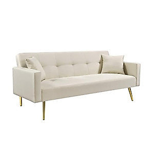 MMLLZEL Convertible Fabric Folding Futon Sofa Bed, Sleeper Sofa Couch for Compact Living Space.