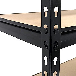 Juggernaut Storage 36" W x 18" D x 72" H 5-Shelf Steel Shelving, Hammertone, SS3618-5BLKAMZ