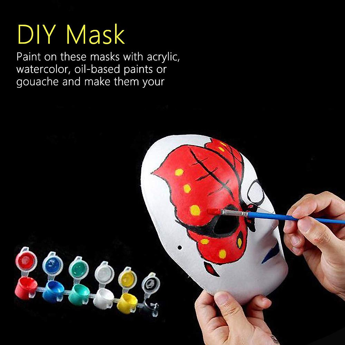 Lynkaye White Plain Masks,16 pcs DIY Unpainted Masquerade Masks Craft Mardi Gras Dance Cosplay Party Mask Costume (16 Pcs) (Style A)