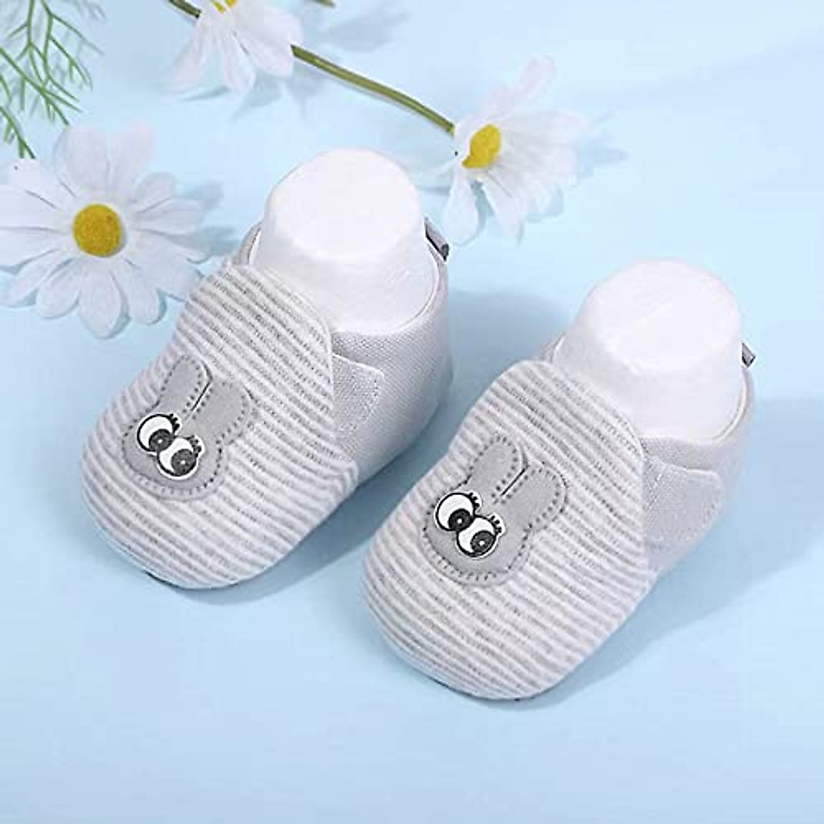 Lykmera Baby Shoes Infant Girls Boys Floor Shoes Cotton Shoes Plus Velvet Warm Soft Sole Cotton Shoes Walking Shoes (Grey, 9-12 Months)