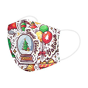 PENATE Children's Christmas Merry Christmas Printed Cotton Facemasks Breathable Outdoor Face Bandanas