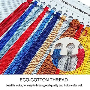 Dimension Cross Stitch Kits Stamped Full Range of Embroidery Starter Kits for Beginners Embroidery Kit Needlepoint Kits for Adults Stamped Cross Stitch 11CT-Winter Snow Scenery 15.7x19.7 inch