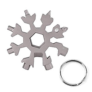 Gifts for Him，18-in-1 Snowflake Multi Tool,Stainless Steel Snowflakes Multi-Tool, Incredible Tool Gifts for Men Christmas,Valentine's Day,Boyfriend ,Grilfriend（Sliver）