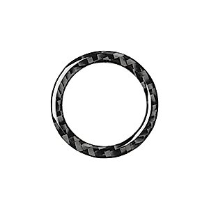 NC Carbon Fiber Styling Trim Cover Sticker Compatible with Q5 A4L A5 (Engine Start Stop Cover Ring A)