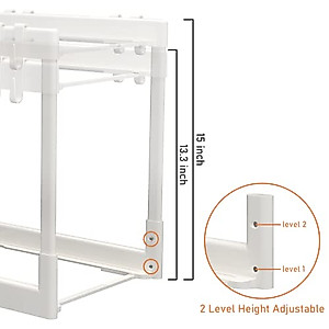 CAXXA 2 Tier Under Sink Cabinet Organizer Slide-Out Storage Drawer with Hooks for Kitchen, Bathroom,Vanity Counter (Clear)